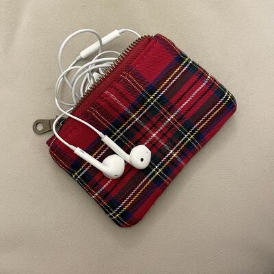 苏格兰红格子零钱包卡包收纳包