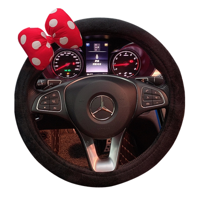 卡通冬天汽车方向盘套毛绒保暖