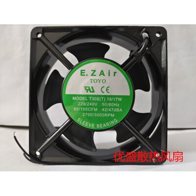 全新TOYO 12038 交流散热风扇 MODEL T30S T 18/17W 220/240V