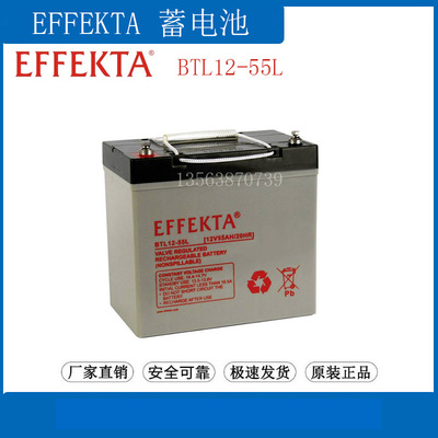 EFFEKTA蓄电池12V55Ah BTL12-55L(电瓶)通讯 UPS 直流屏 机房备用
