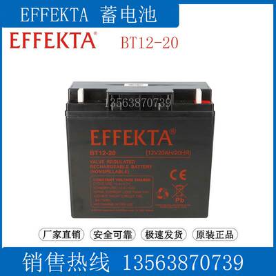 EFFEKTA蓄电池12V20Ah BT12-20(电瓶)UPS备用 电梯应急 直流屏