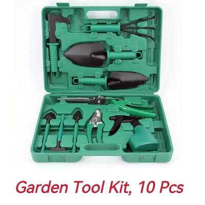 Garden Tool Kit 10 Pcs Gardening Tools Set with Storage Case