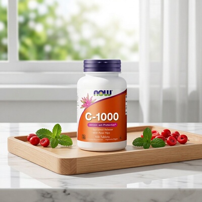 NOWfoods维生素C1000mg缓释VC成人vitamin白正品斑100片美国进口