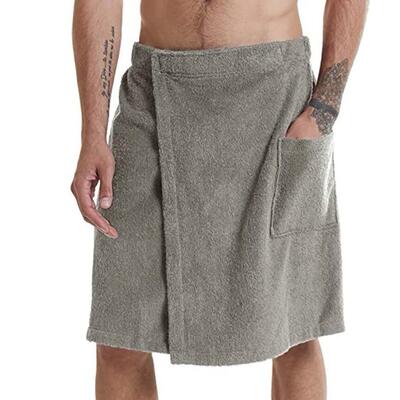 Men's soft towel comfortable bath wearable bathrobe男士