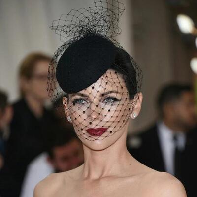 Black Veil Small Top Hat Hair Accessories Retro Woolen Mater