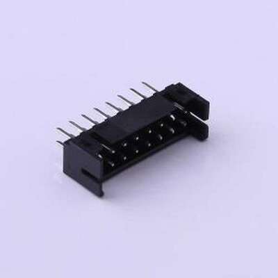 HX20012-16A black 线对板针座 2x8P 间距:2mm 直插 黑色 插件,P=