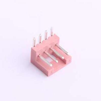 HX25013-4WAQ 线对板针座 2.5mm 4P 卧式反向平弯插件 镀锡 粉色