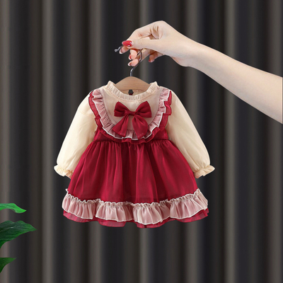 周岁女宝礼服女童秋冬连衣裙