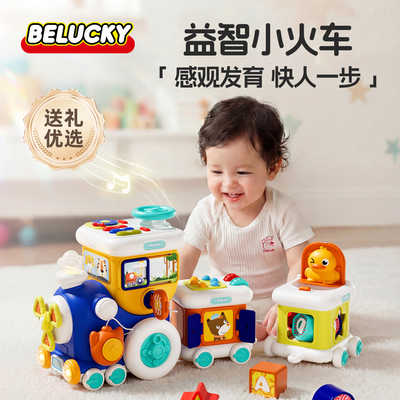 婴幼儿蒙氏早教声光小火车玩具