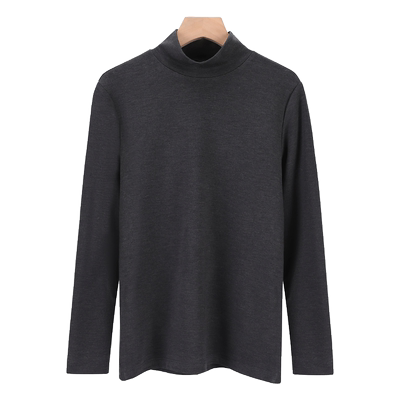 韩玛斯发热纤维纯色中领打底衫男