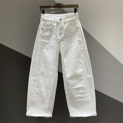 百搭宽松显瘦弯刀拖地裤长裤