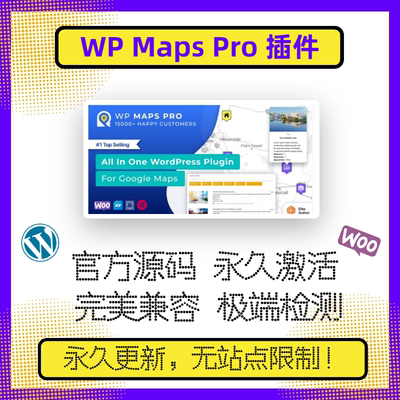 WP Maps Pro 插件 WP地图插件 高级版 官方原版 不限域自适应兼容