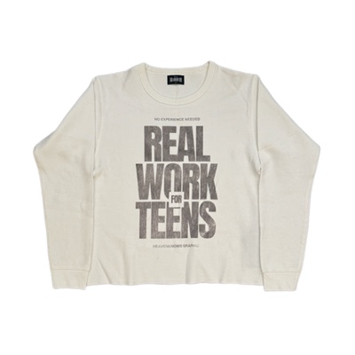 HEAVENKNOWS NEW VINTAGE 450G 华夫格修身打底长袖卫衣 WORK FOR