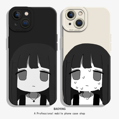 忧郁少女硅胶适用iQOO手机壳