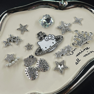 洞洞鞋配饰银色闪钻星星鞋花配件高级感鞋扣适配于cros洞洞鞋花
