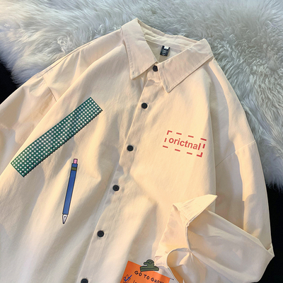 LAZY DAY原创男装工作室阿古与阿茶港味潮人馆pd大人宽松长袖衬衫