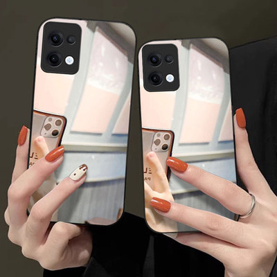 2026高级镜面适用OPPOReno13手机壳女款4秋冬11保护套8新款9+本命年15马年15C化妆镜13小众12网红10外壳7se