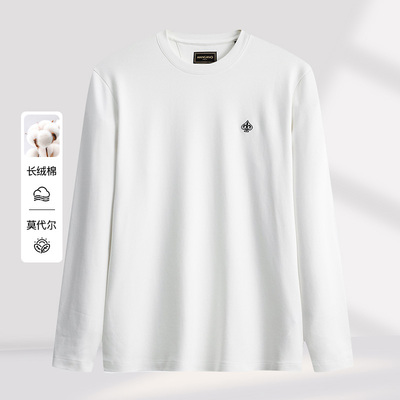 曼加龙新款时尚圆领男士长袖T恤