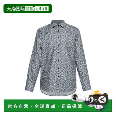 1h可退 ETRO 男士衬衫 MRIB000199SA5L7X0883 AW2025 灰色花衬衫