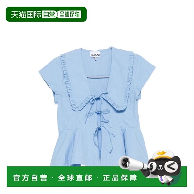GANNI 甘尼 女士 浅蓝上衣 A1040341ZZL blue蓝色 舒适时尚