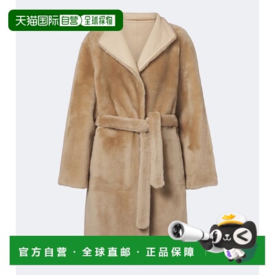 YVES SALOMON 女士 可反穿毛羊皮大衣 beige米色 舒适时尚