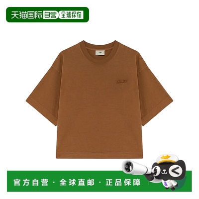 AUTRY 女士T恤 TSPWI8ON AW2025 棕色 Boxy Boxy T-shirt in Came
