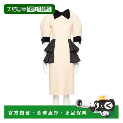 VALENTINO 女士连衣裙 BVAGG01CFR8E AW2025 米白色 短袖连衣裙