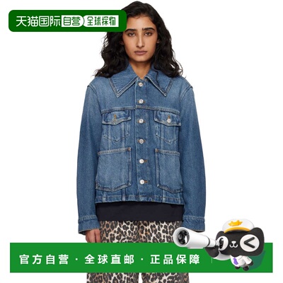 潮奢 GANNI 甘尼 女士 蓝色 Heavy 牛仔夹克 A1010073BlueVintage
