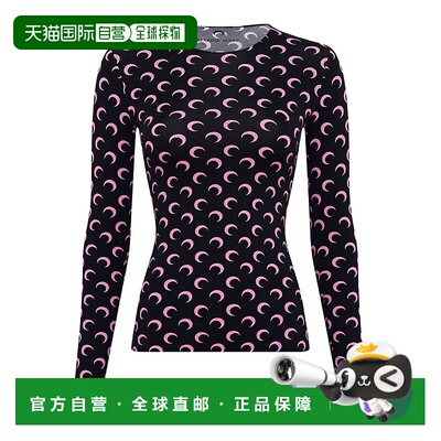 1h可退 MARINE SERRE 女士T恤 WTS006ACJER0001BK90 AW2025