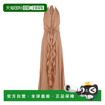 潮奢 Blumarine 蓝色情人 女士 'GEORGETTE DRESS' for 长款粉色V