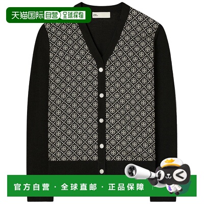 TORY BURCH 女士针织衫 154441012 AW2024 黑色 Silk cardigan wi