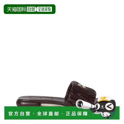 1h可退 MIU MIU 女士凉鞋 5XX605F01088TF0NBL AW2025 深棕色
