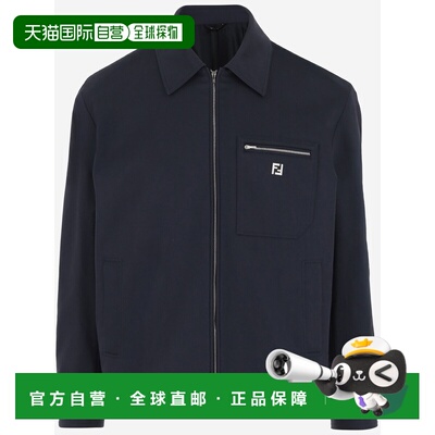 FENDI 男士夹克 FW1393AUVIF0PTH CO 灰色 Gabardine Blouson Wit