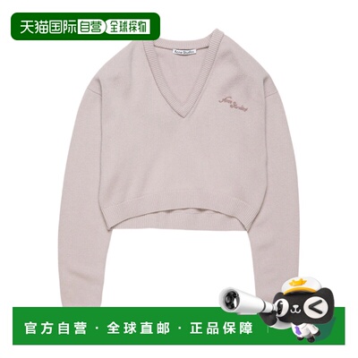 ACNE STUDIOS 女士针织衫 A60625AAD AW2025 灰色 V-neck cropped