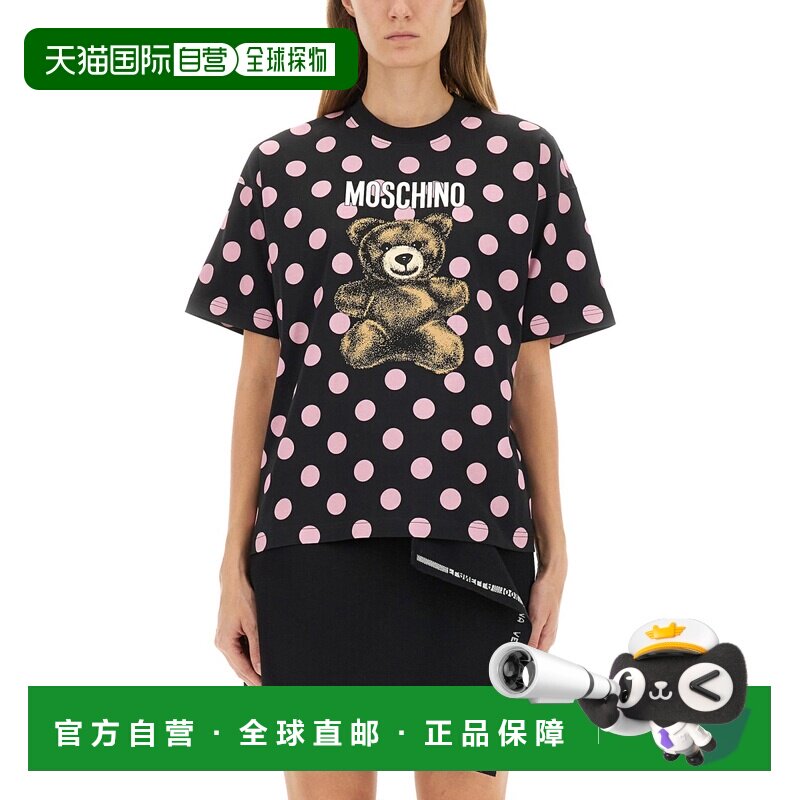 1h可退 MOSCHINO 女士T恤 071754413555 AW2025 黑色女装