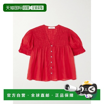 1h可退 潮奢 SEA 海洋 女士 Imogen 短款褶裥苎麻巴里纱衫 RS2603