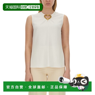 MOSCHINO 女士衬衫 080704338001 SS2024 白色 BLOUSE WITH HEART
