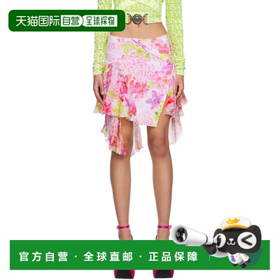 潮奢 versace 范思哲 女士 粉色 Orchid 短裙 10078831A06317