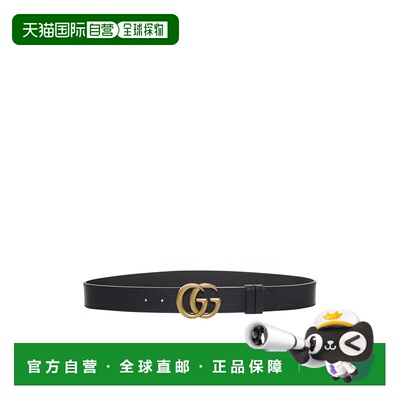 GUCCI 男士腰带 627055CAO2T1062 CO 黑色 Reversible GG belt bl