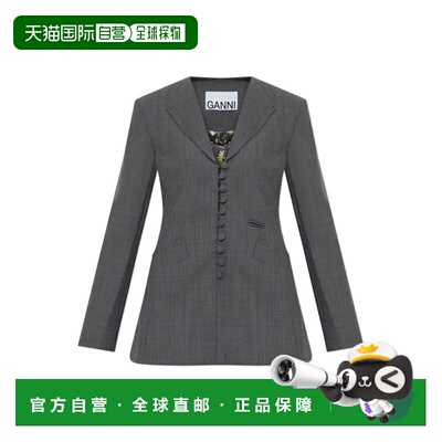 GANNI 女士西服 A102005211505252 SS2026 灰色 Single-vent blaz