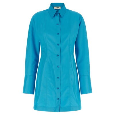 FENDI 女士衬衫 FDD537AW9BF1W0L SS2026 蓝色 Viscose Techno dr