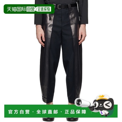 1h可退 潮奢 Issey Miyake 三宅一生 男士 黑色 Tucked Foil 长裤