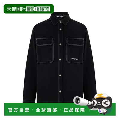 PALM ANGELS 男士衬衫 PMYD024S26DEN001BLACKOFFWHITE