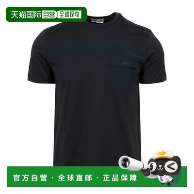 HERNO 男士T恤 JG000233U520039300 SS2025 黑色 圆领短袖T恤男装