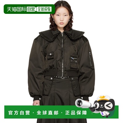 1h可退 潮奢 GANNI 甘尼 女士 棕色 Duchesse Nylon 飞行员夹克 A