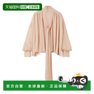 CHLOÉ 女士衬衫 CH24WHT141676K1 AW2024 花色 系带衬衫