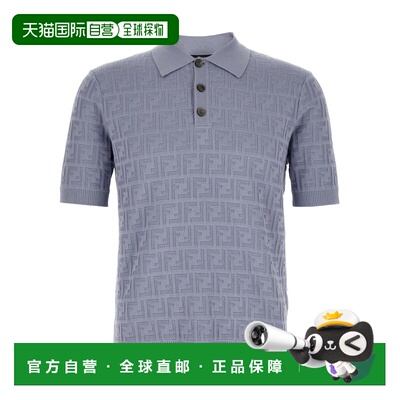FENDI 男士T恤 FZC162AUW0F0U3X SS2026 蓝色 短袖POLO衫