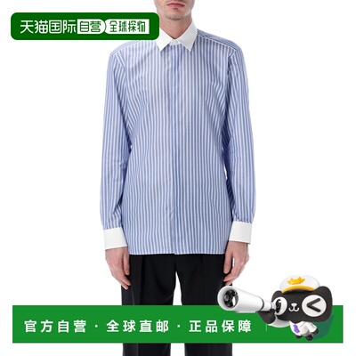 TOM FORD 男士衬衫 HLBA02C0028WUC SS2026 白色 条纹衬衫长袖