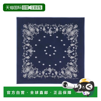 ETRO 男士围巾 MAXA0006AKH00B0310 SS2026 蓝色 SQUARED FOULARD