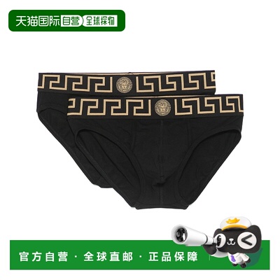 VERSACE 男士内裤 AU101801A10011A80G CO 黑色 'Greca' 2-pack b